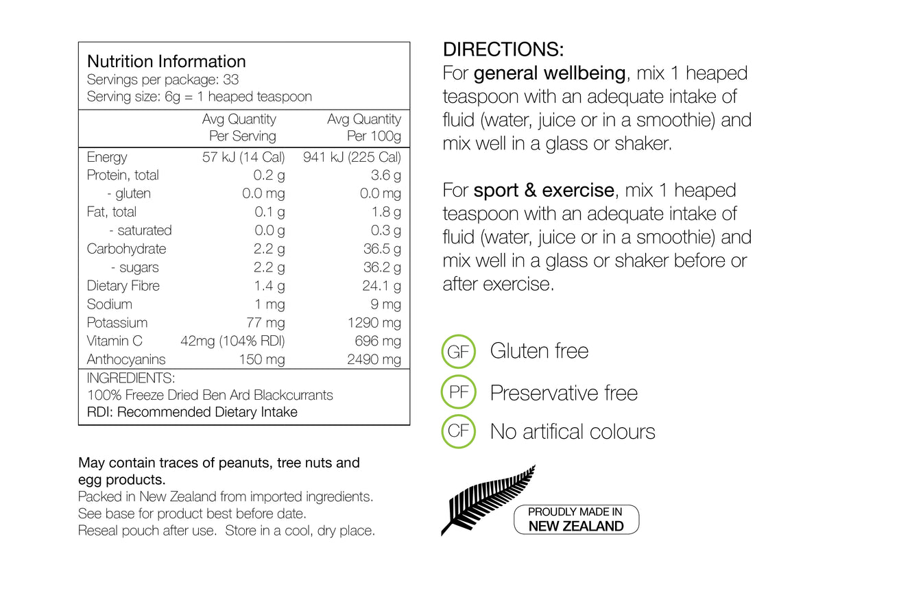 PURE Blackcurrant Recovery 200g Pouch – Simply Active Pte Ltd